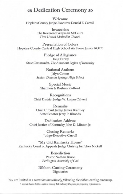 Hopkins County Judicial Center Dedication – JKS Architecture